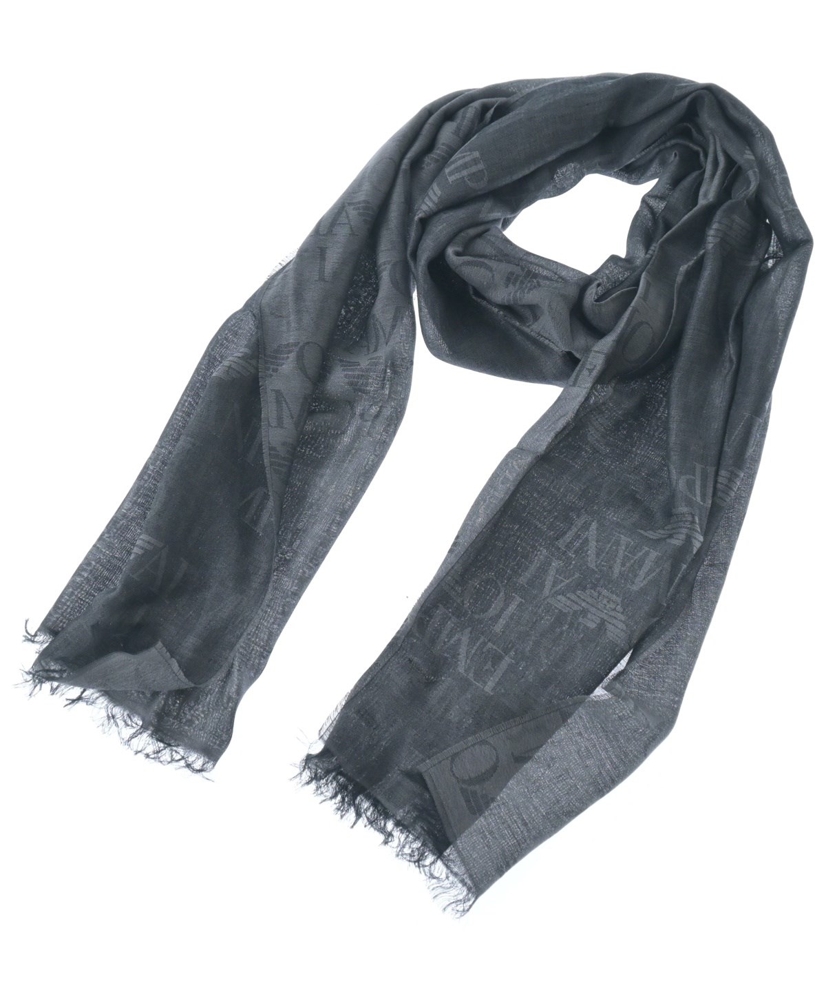 EMPORIO ARMANI エンポリオアルマーニ ストール メンズ 【古着】【中古】 EMPORIO ARMANI（エンポリオアルマーニ）ストール グレー サイズ