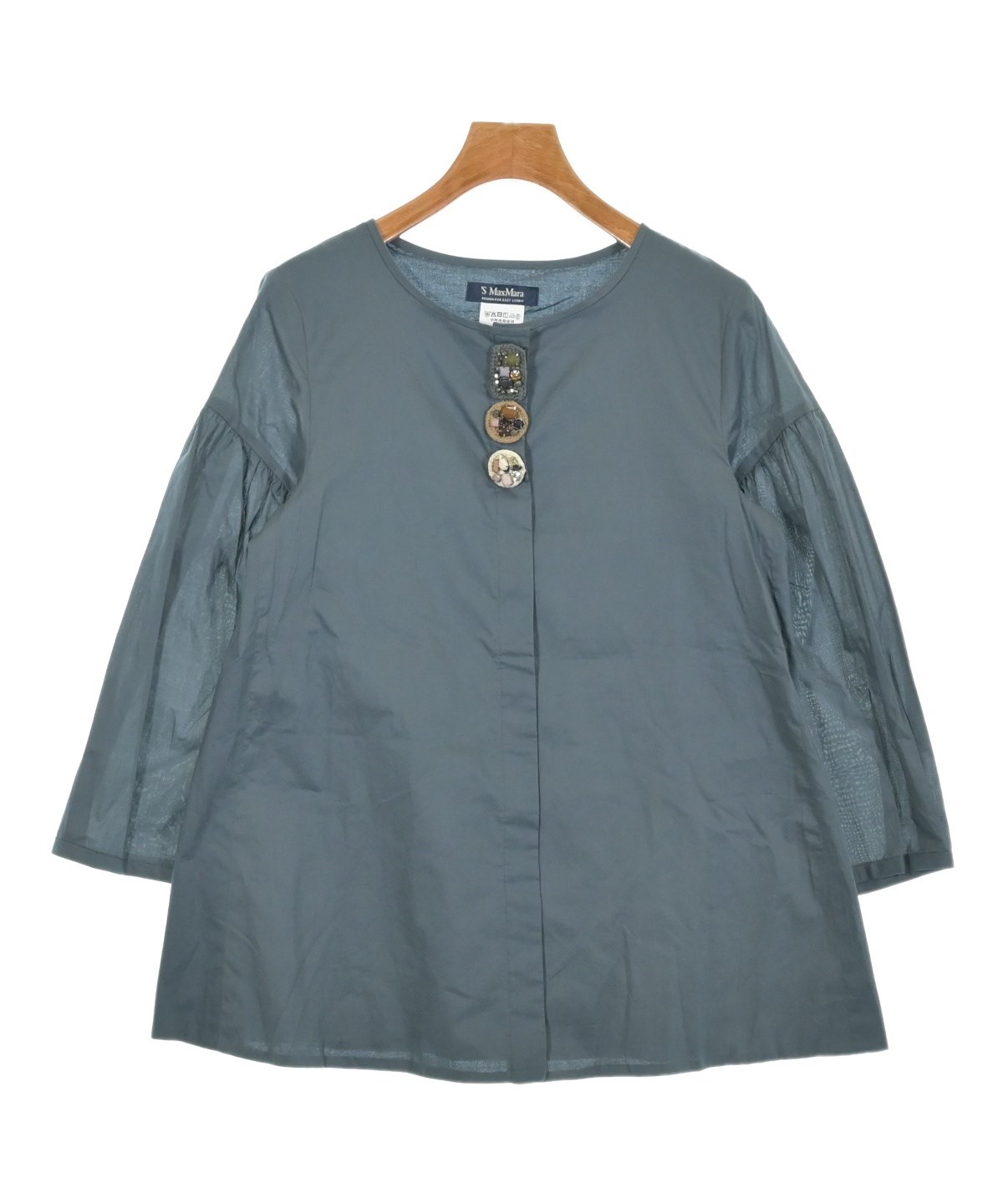 Max Mara マックスマーラ ブラウス レディース 【古着】【中古】 S Max Mara（エス マックス マーラ）ブラウス 青 サイズ:38(S位