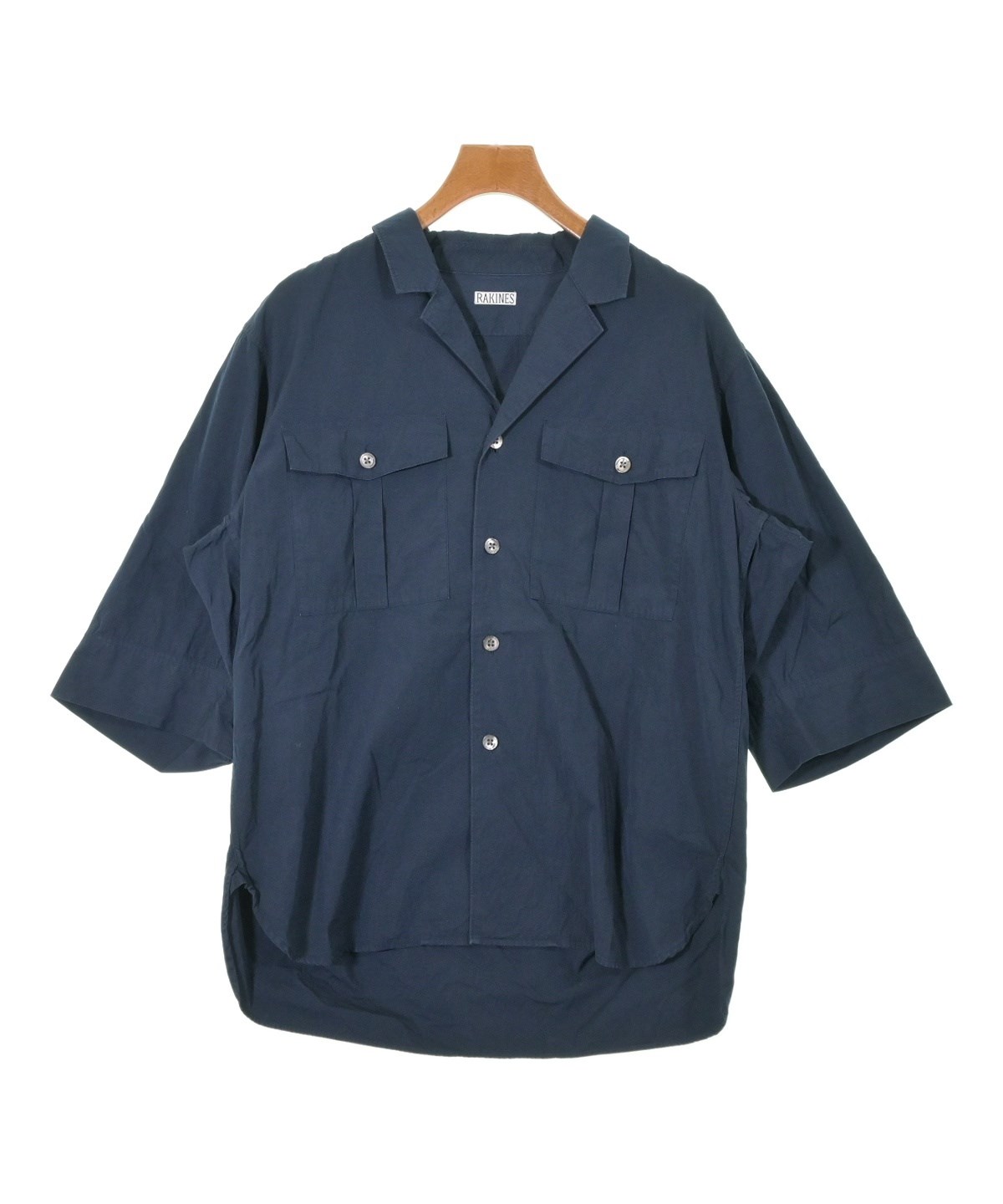 RAKINES ラキネス カジュアルシャツ メンズ 【古着】【中古】 RAKINES（ラキネス）カジュアルシャツ 紺 サイズ:2(M位) メンズ